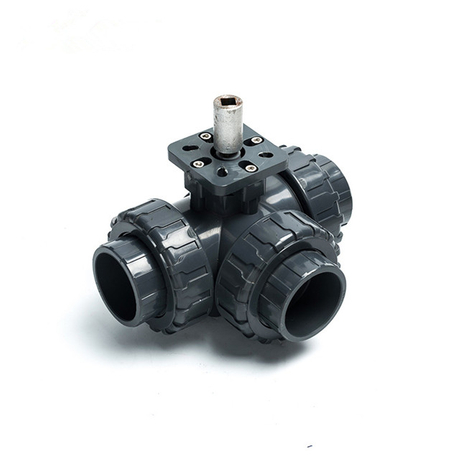 3-Way PVC Union Connection Ball Valve - Buy PVC ball valve, union ...